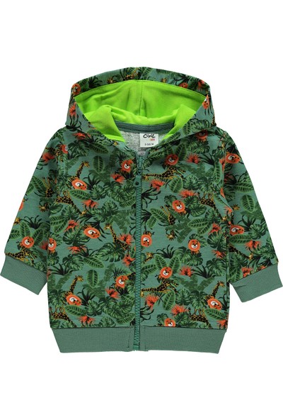 Civil Baby Erkek Bebek Kapüşonlu Hırka 6-18 Ay Haki Civil Baby Erkek Bebek Kapüşonlu Hırka 6-18 Ay Haki