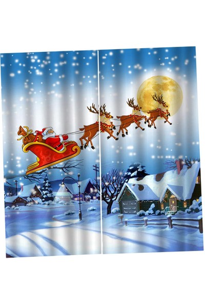 40X55INCH Noel Noel Perdeleri Çocuk Odası Su Geçirmez 2 Şanslar Drapes Noel(Yurt Dışından)
