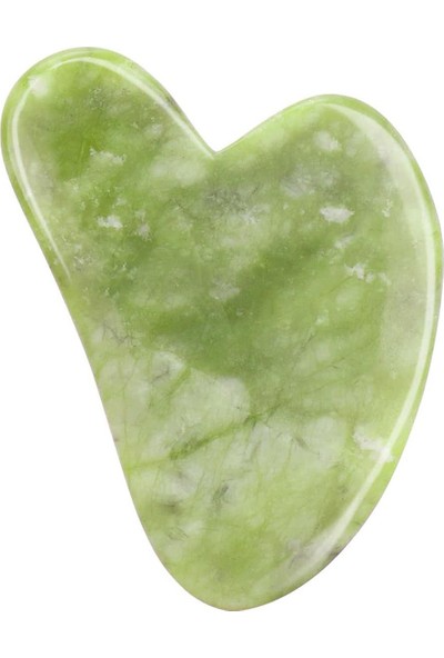 Araget Yeşim Jade Doğal Taş Kalp Gua Sha Cilt Masajı Taşı