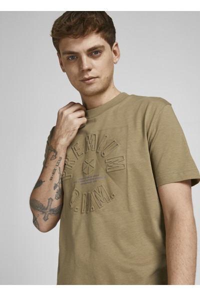 Jack & Jones 12204206_JPRBLUCARSON Print O Yaka Regular Fit Baskılı Kahve Erkek T-Shirt