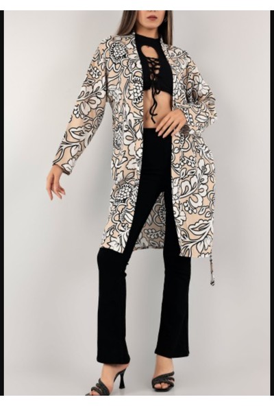 Adyes Kuşaklı Dokuma Kimono