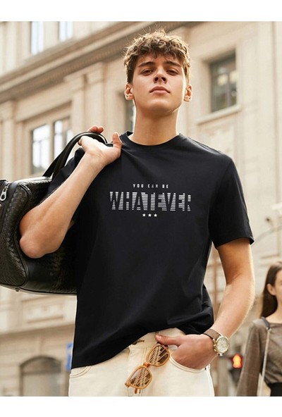 Trend Seninle Unisex Siyah Whatever Baskılı Oversize Tişört Trend Seninle Unisex Siyah Whatever Baskılı Oversize Tişört