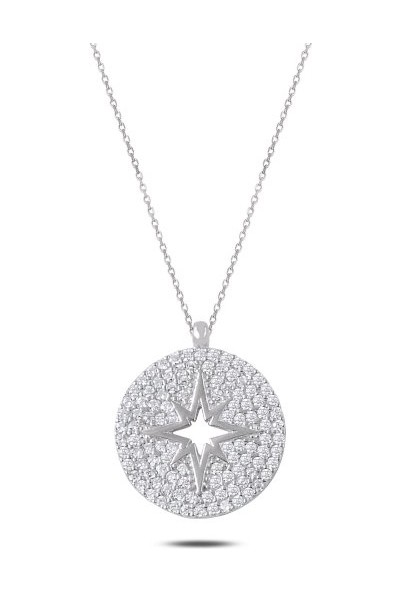 Sientojewels 925 Ayar Gümüş Zirkon Taşlı Pusula Bayan Kolye Sientojewels 925 Ayar Gümüş Zirkon Taşlı Pusula Bayan Kolye