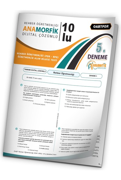 Anamorfik Yayınları KPSS ÖABT 2022 Pdr-Rpd-Rehber Öğretmenliği Türkiye G.d.çözümlü Deneme 10/5.kitapçık Anamorfik Yayınları KPSS ÖABT 2022 Pdr-Rpd-Rehber Öğretmenliği Türkiye G.d.çözümlü Deneme 10/5.kitapçık