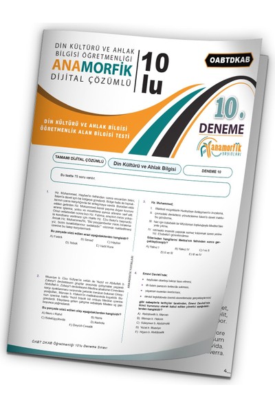 Anamorfik Yayınları KPSS ÖABT 2022 Din Kültürü ve Ahlak Bilgisi Türkiye Geneli D.çözümlü Deneme 10/10.kitapçık Anamorfik Yayınları KPSS ÖABT 2022 Din Kültürü ve Ahlak Bilgisi Türkiye Geneli D.çözümlü Deneme 10/10.kitapçık