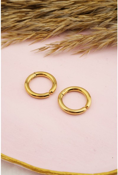 By Zeyna Aksesuar Unisex 316L Çelik Sıkıştırmalı Halka Küpe By Zeyna Aksesuar Unisex 316L Çelik Sıkıştırmalı Halka Küpe