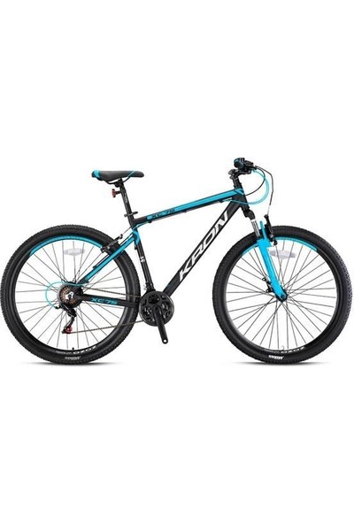 Kron XC75 26 Jant 21 Vites 43 cm V-Fren Dağ Bisikleti - Mat Siyah-Gri-Mavi