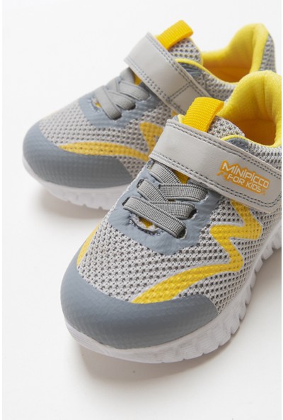 Minipicco Erkek Cocuk Gri Ortopedik Destekli Spor Ayakkabı