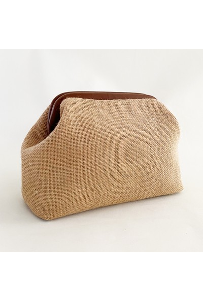 Heybes Kadın Jüt Hasır Clutch El Çantası