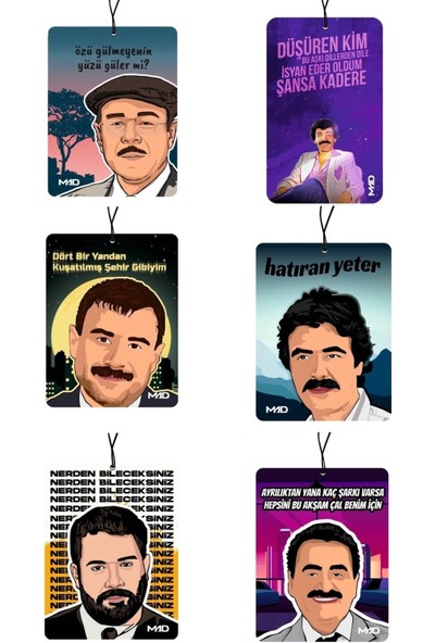 Sanatçı Serisi Tasarımlı 6'lı Set Oto Araç Kokusu ve Aksesuarı Sanatçı Serisi Tasarımlı 6'lı Set Oto Araç Kokusu ve Aksesuarı