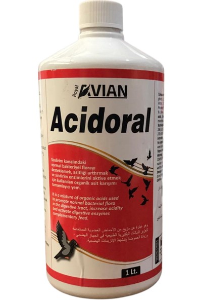 Royal Ilaç Acidoral 1 Lt. Kanatlılarda ve Kuşlarda Ishal Destekleyici