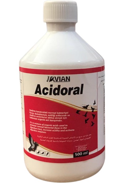 Royal Ilaç Acidoral 500 Ml. Kanatlılarda ve Kuşlarda Ishal Destekleyici