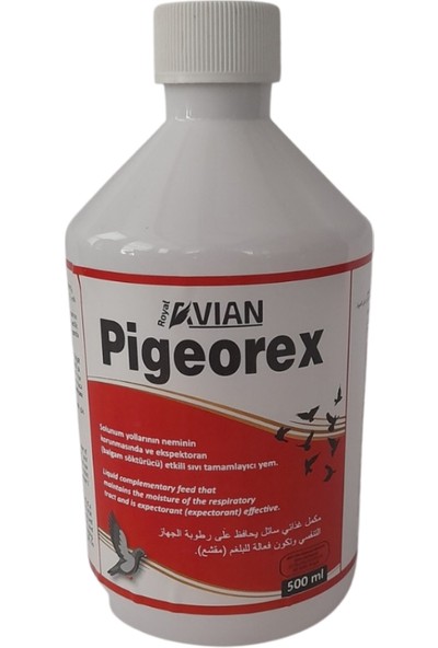 Royal Ilaç Pigeorex 500 ml Güvercin ve Kafes Kuşlarında Hırıltı ve Nefes Açıcı Tamamlayıcı Yem