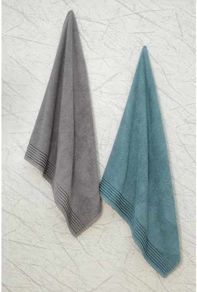2'li 70X140 Renkli Bordürlü Banyo Havlusu