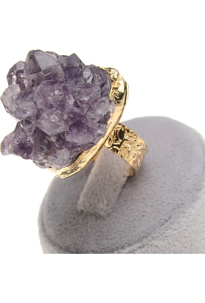 Takısen Ametist Doğal Taş Yüzük