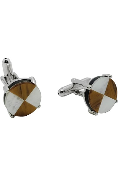 Chavin Sedef ve Kaplan Gözü Çelik Kol Düğmesi cf91 Chavin Sedef ve Kaplan Gözü Çelik Kol Düğmesi cf91