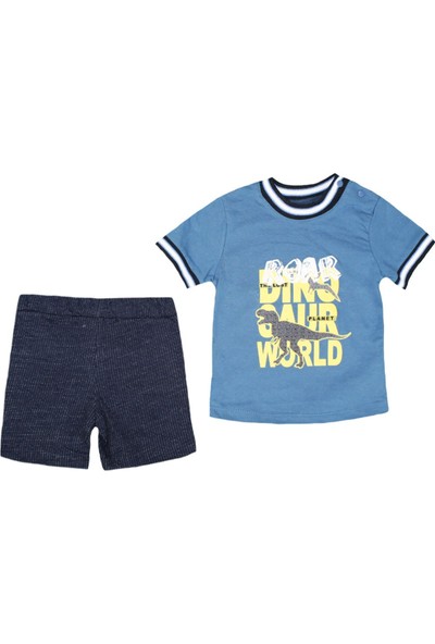 Donino Baby 40221 Donino Roar Baskılı 2'li Erkek Takım 6-24 Ay Petrolmavı