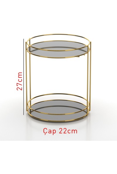 Teknotel 2 Katlı Kozmetik Takı Aksesuar Standı Dekoratif Gold EG213 Teknotel 2 Katlı Kozmetik Takı Aksesuar Standı Dekoratif Gold EG213