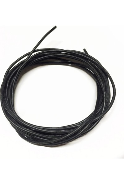 Kezban Tekstil 2 Metre Siyah Deri Takı Bileklik Ipi Deri Ip 2 mm Kordon Ip