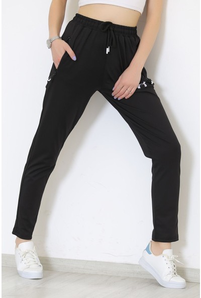 Depoxml Nakışlı Eşofman Altı Siyah - 9790.1250. Depoxml Nakışlı Eşofman Altı Siyah - 9790.1250.