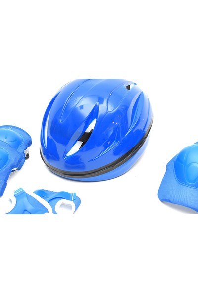 Walke Kask Dizlik Dirseklik Eldiven Koruyucu Çocuk Set Mavi Walke Kask Dizlik Dirseklik Eldiven Koruyucu Çocuk Set Mavi