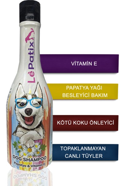LéPatix Köpek Şampuanı Tüy Dökülme ve Topaklanma Önleyici Koku Giderici Papatya Özlü Pet Şampuan 400 ml LéPatix Köpek Şampuanı Tüy Dökülme ve Topaklanma Önleyici Koku Giderici Papatya Özlü Pet Şampuan 400 ml