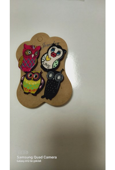 Fashion Baykus 4 Lu Çocuk Broş