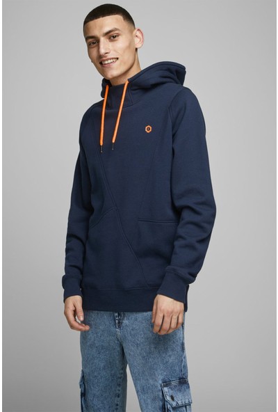 Jack & Jones 12116490 Kapsonlu Erkek Sweat - Lacivert