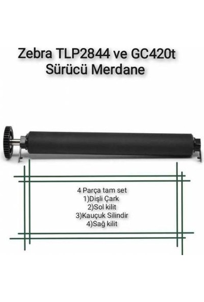 105910-055 - Zebra TLP2844 / TLP2844-Z / GC420T Sürücü Merdane Silindir (Platen Roller Kit TLP2844)