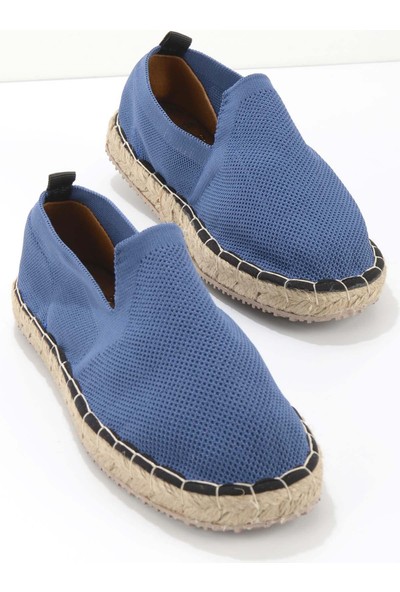 Bambi Indigo Keten Erkek Espadril E01149004318
