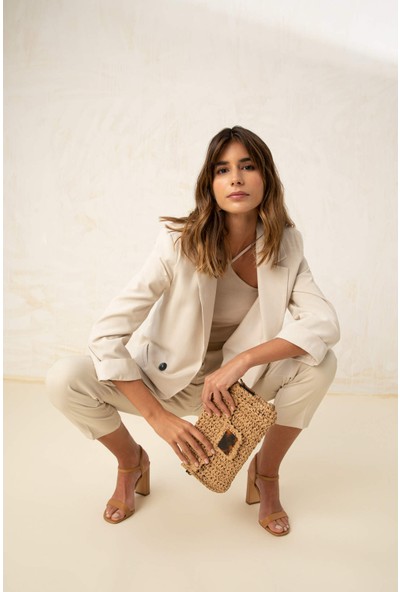 DeFacto Kadın Hasır Büyük Çapraz Çanta W7286AZNS