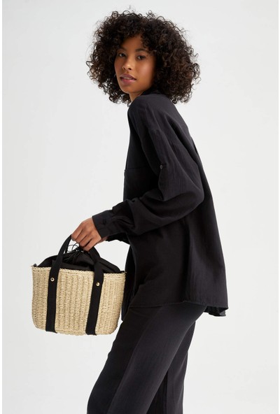 DeFacto Kadın Hasır Büyük Çapraz Çanta W7282AZNS