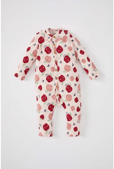 Kız Bebek Meyve Desenli Regular Fit Bisiklet Yaka Kaşkorse TULUM Y6121A222AU