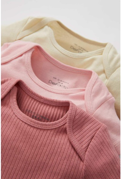 Kız Bebek Zarf Yaka Uzun Kollu Ribana 3lü Kısa Kollu Çıtçıtlı BODY Y2317A222AU