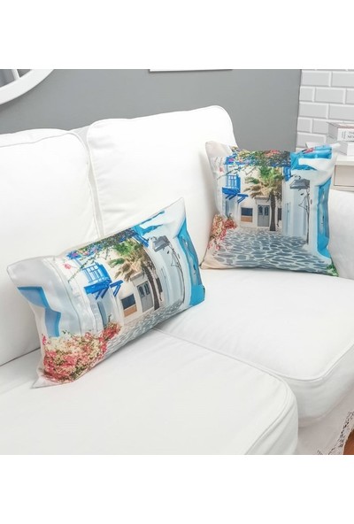 Yaz Desen Kırlent Kılıfı 2li Kombin Set