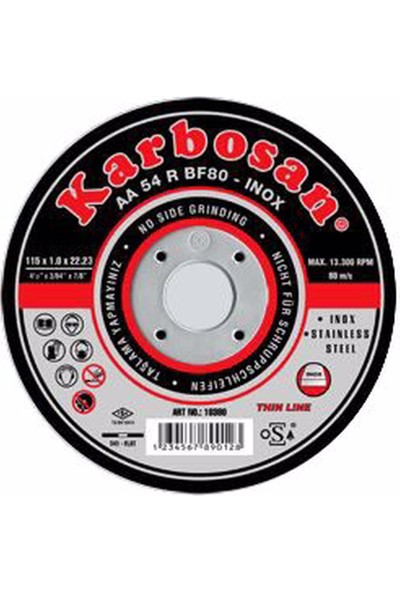 Karbosan Inox Kesici 115X1 (Thinline) 1 Adet Karbosan Inox Kesici 115X1 (Thinline) 1 Adet