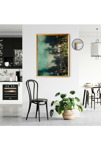 Tatil Plaj Palmiye Ağaçları Manzara Temalı Ahşap Çerçeve Tablo Tatil Plaj Palmiye Ağaçları Manzara Temalı Ahşap Çerçeve Tablo