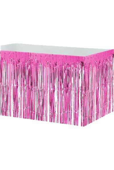 Niyet Kullan At Püsküllü Metalize Masa Eteği - Pembe