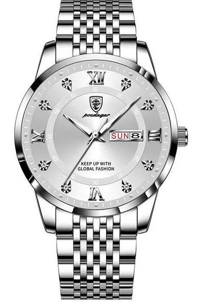 Ruichihu Erkek Suya Dayanıklıtakvim Kuvars Saat - Gümüş (Yurt Dışından) Ruichihu Erkek Suya Dayanıklıtakvim Kuvars Saat - Gümüş (Yurt Dışından)