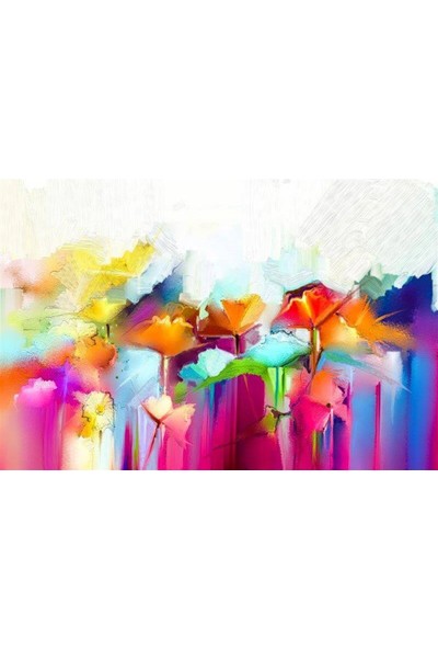 Soyut Çiçekler Kanvas Tablo