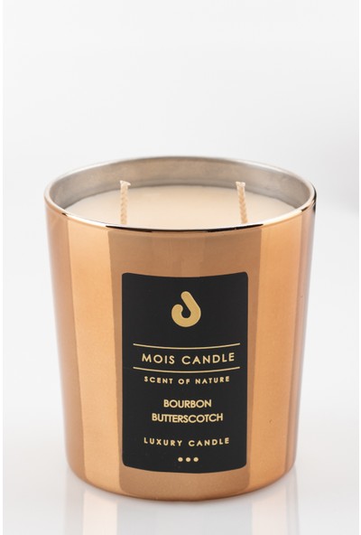 Mois Candle Bourbon Butterscotch Büyük Boy Çift Fitilli Mum