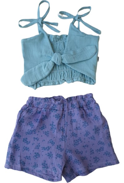 Babykokko  kız Çocuk Askılı Üst ve Şort Ikili Takım