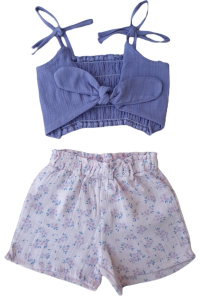 Babykokko  kız Çocuk Askılı Üst ve Şort Ikili Takım
