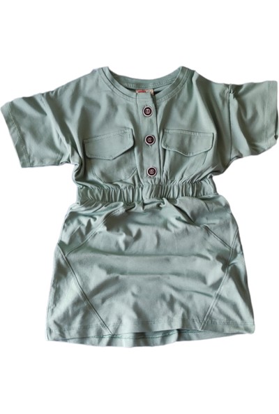 Akku Kız Çocuk Su Yeşili Elbise