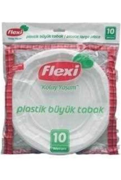 Flexi Plastik Tabak 10 Adet Büyük Boy T42079 Flexi Plastik Tabak 10 Adet Büyük Boy T42079