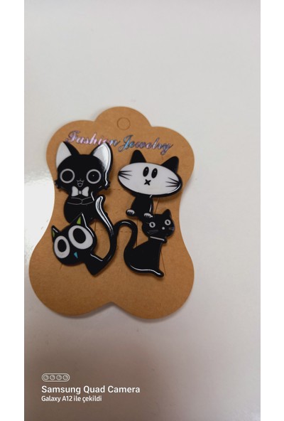 Fashion Kedi 4 Lü Çocuk Broş