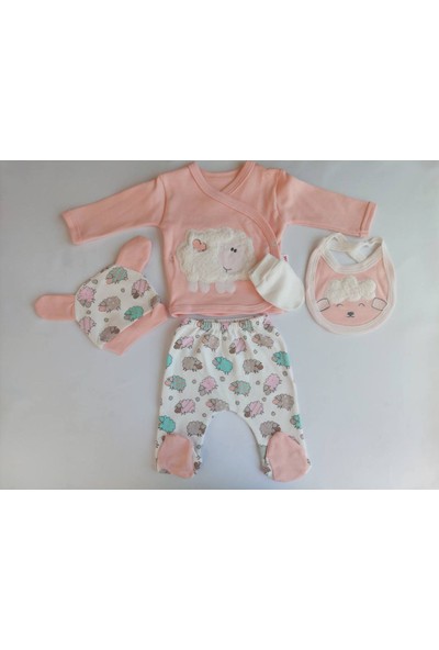 HMC Kuzu Desenlı Nakıslı 5lı Zıbın Takım