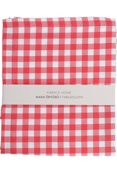 Karaca Home Kısa Hazırlık Ekose Masa Örtüsü Kırmızı