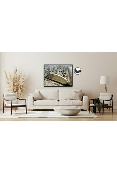 Jasmin Dekorasyon Labirent Kitap Dekoratif Siyah Çerçeveli Tablo