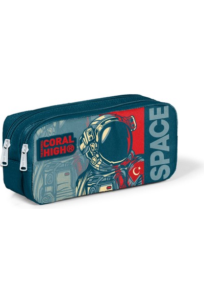 Coral High Kids İki Bölmeli Kalem Kutusu Çivit Kırmızı Astronot Desenli 22187 Coral High Kids İki Bölmeli Kalem Kutusu Çivit Kırmızı Astronot Desenli 22187